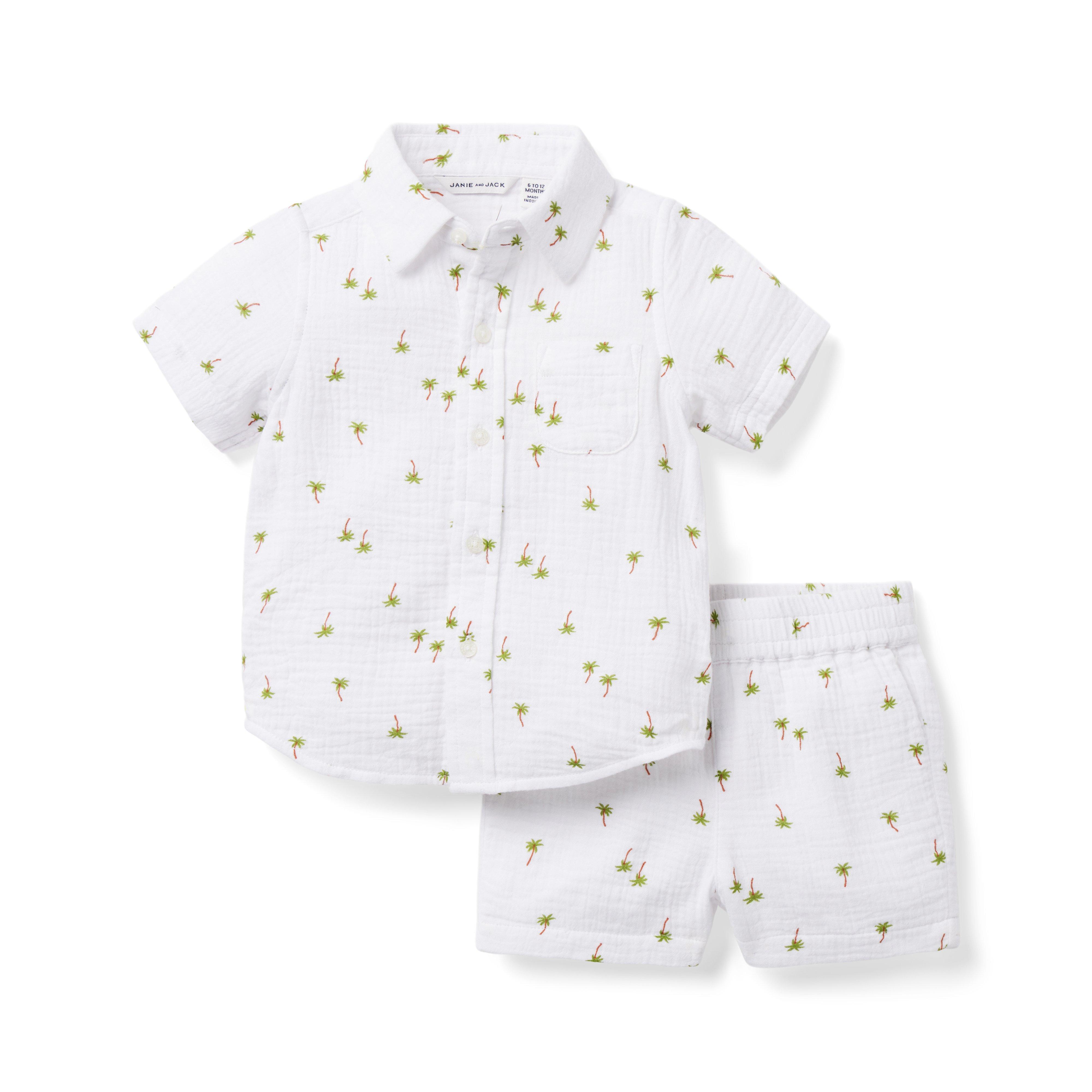 Baby White Palm Baby Palm Gauze Cabana Matching Set by Janie and Jack