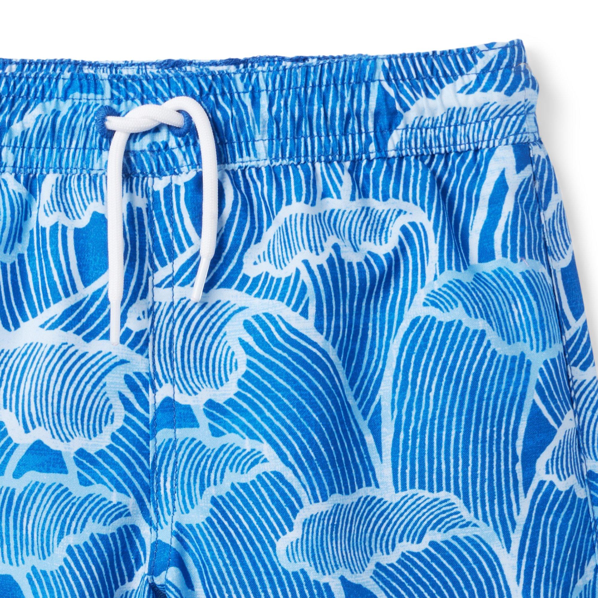 Boy Galaxy Blue Wave Recycled Wave Swim Trunk by Janie and Jack