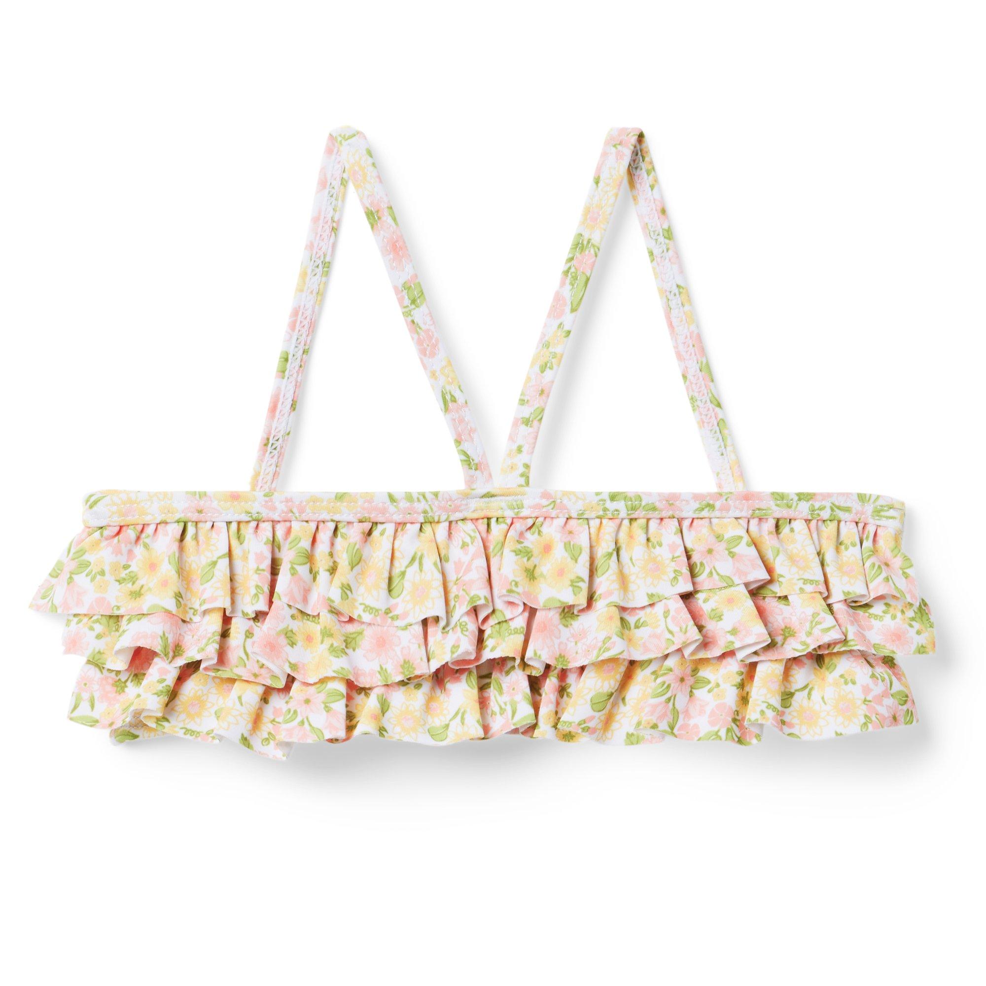 Girl White Floral Recycled Floral Ruffle 2-Piece Swimsuit by Janie and Jack