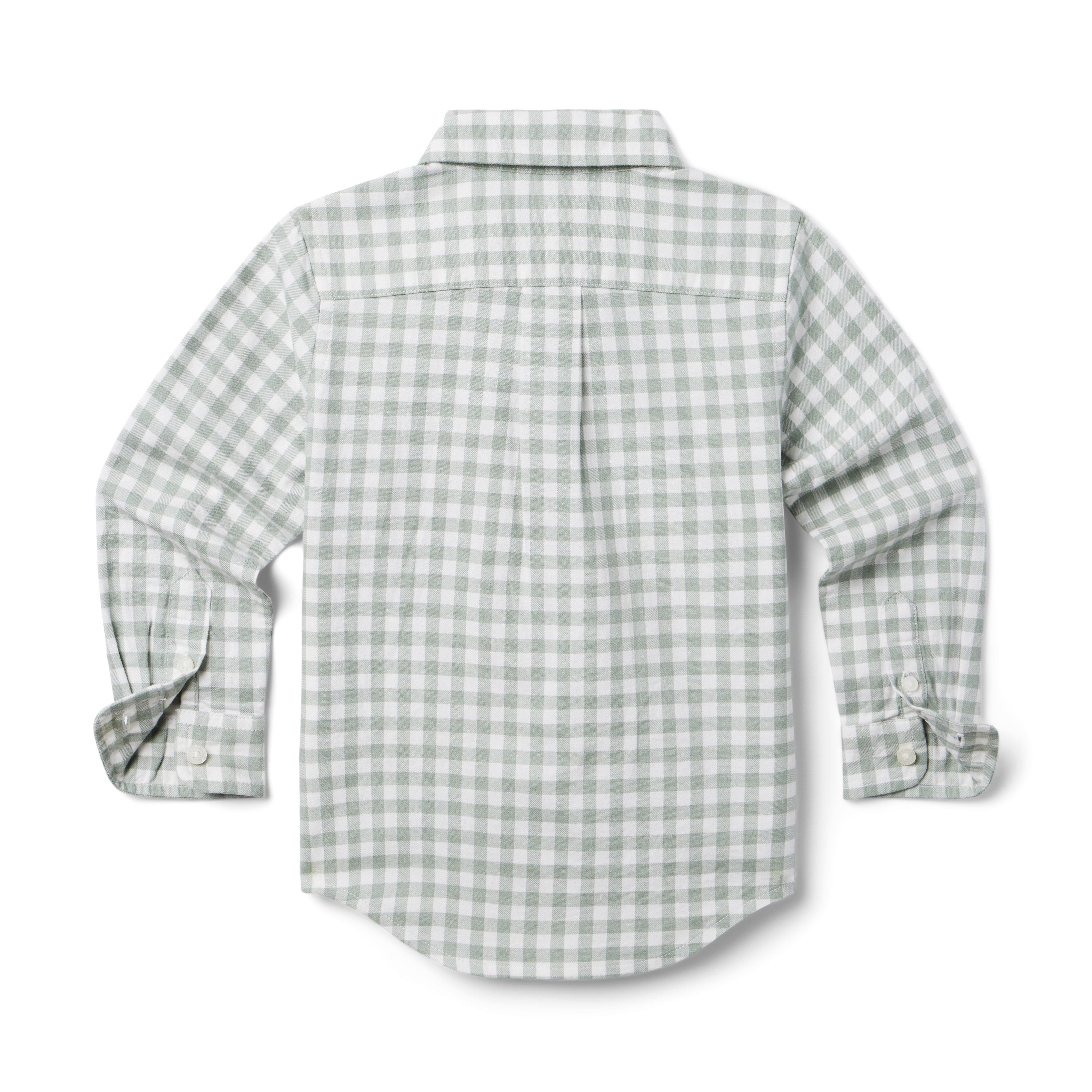 Boy Iceberg Green Gingham Gingham Flannel Shirt by Janie and Jack