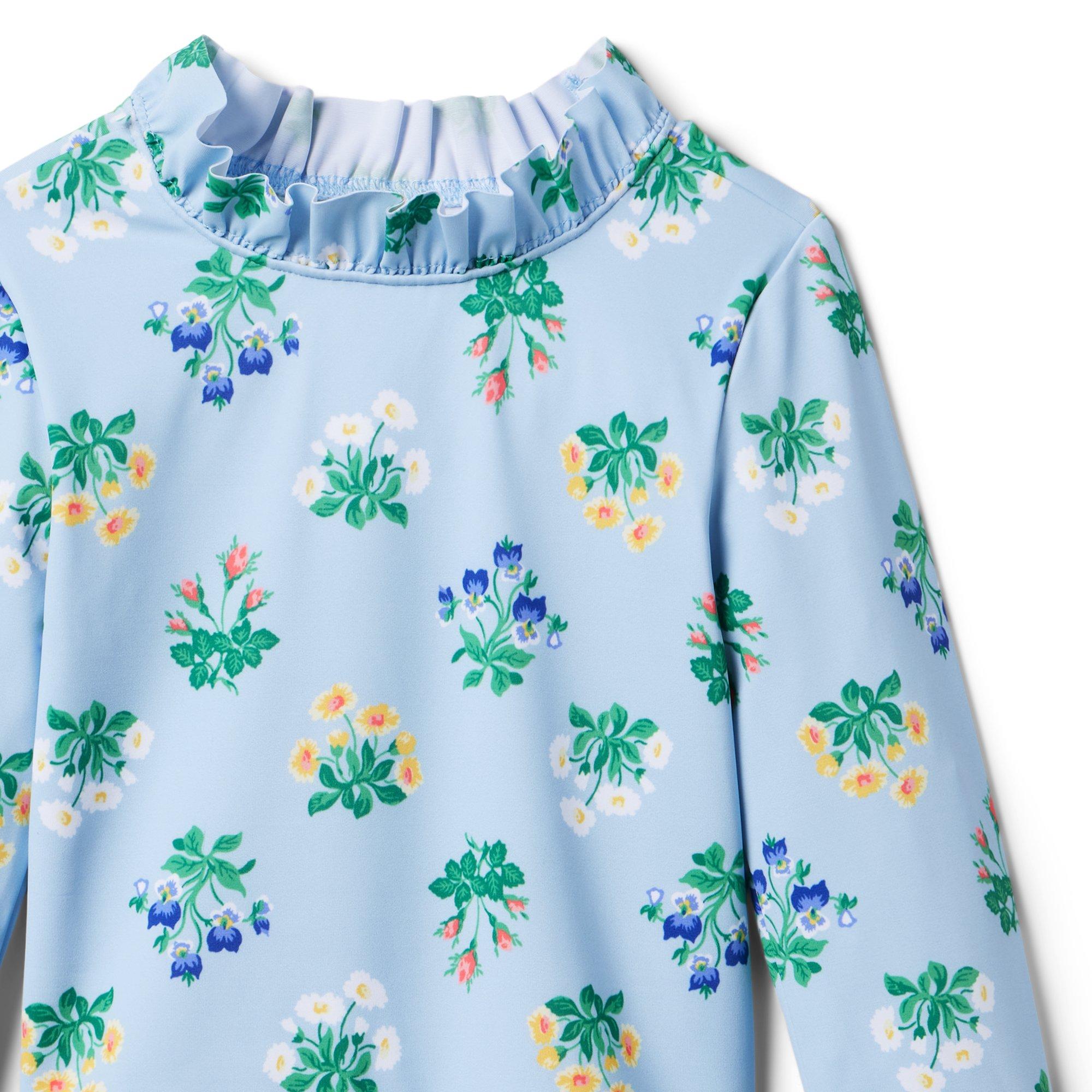 Girl Water Drop Floral Recycled Floral Rash Guard Set by Janie and Jack
