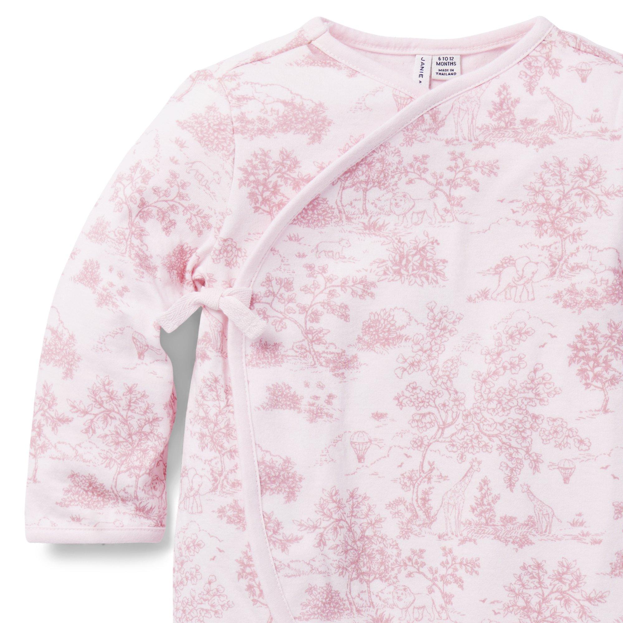 Baby Pink Marshmallow Safari Toile Baby Safari Toile Wrap One-Piece by ...