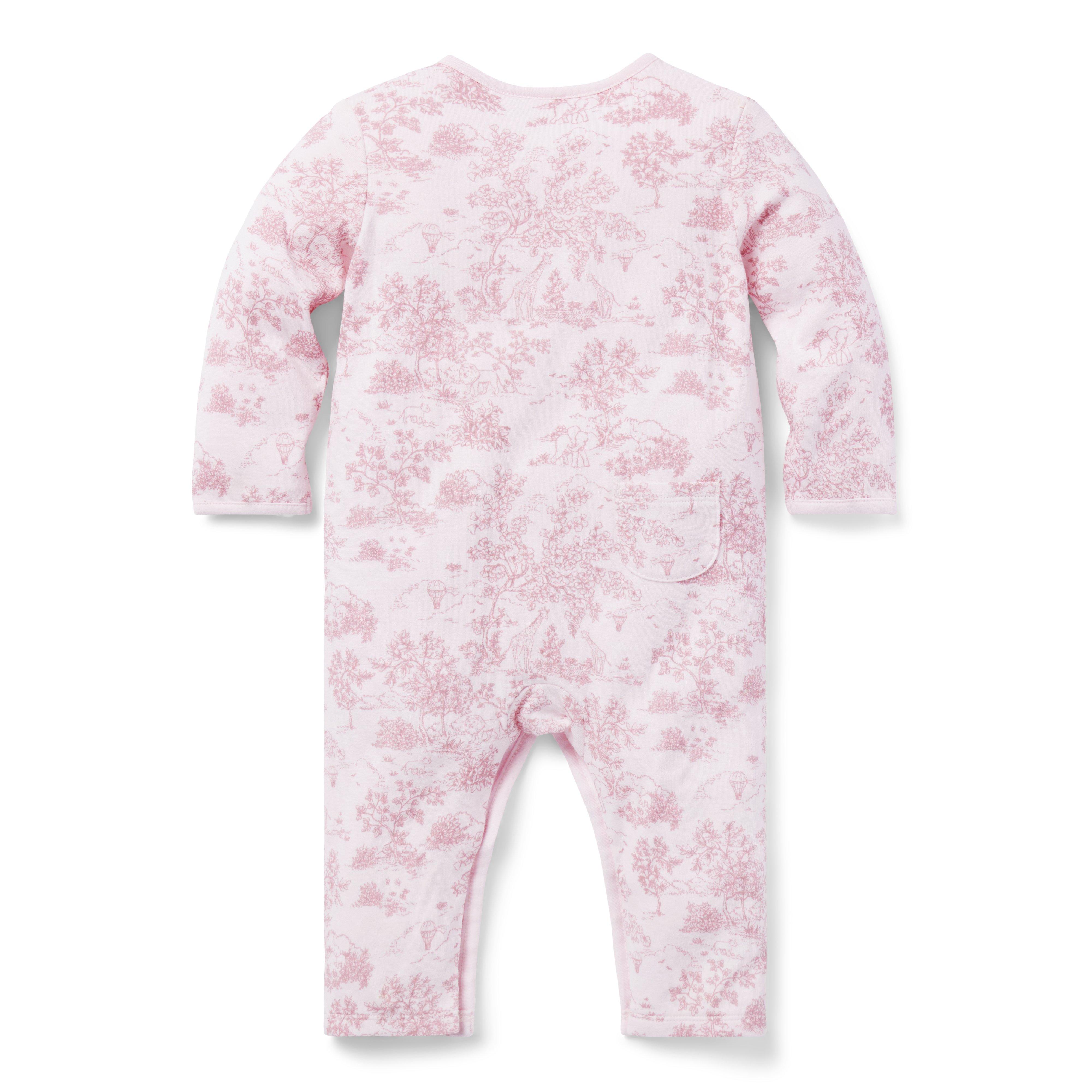 Baby Pink Marshmallow Safari Toile Baby Safari Toile Wrap One-Piece by ...