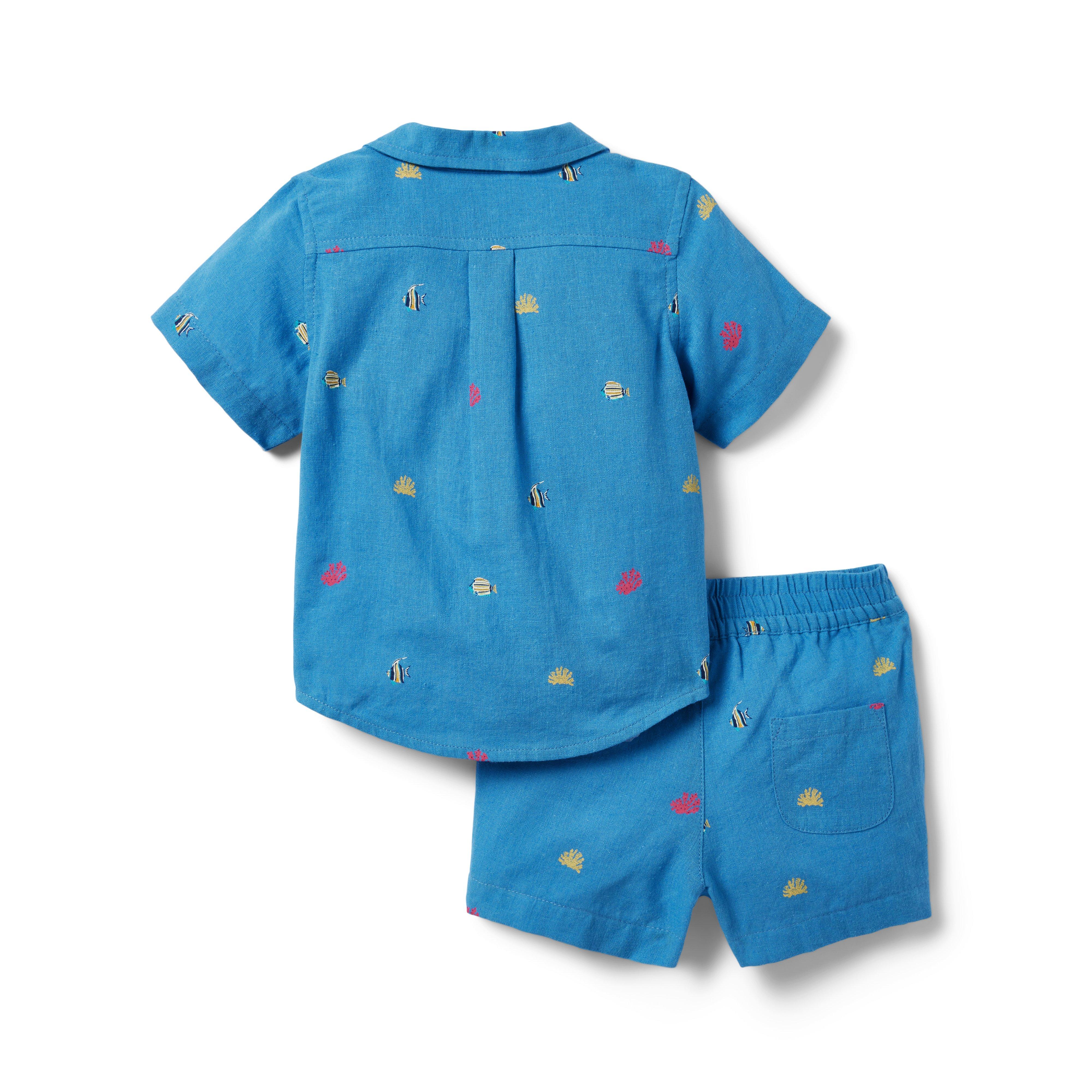 Baby Bright Blue Coral Fish The Cabana Matching Baby Set by Janie and Jack