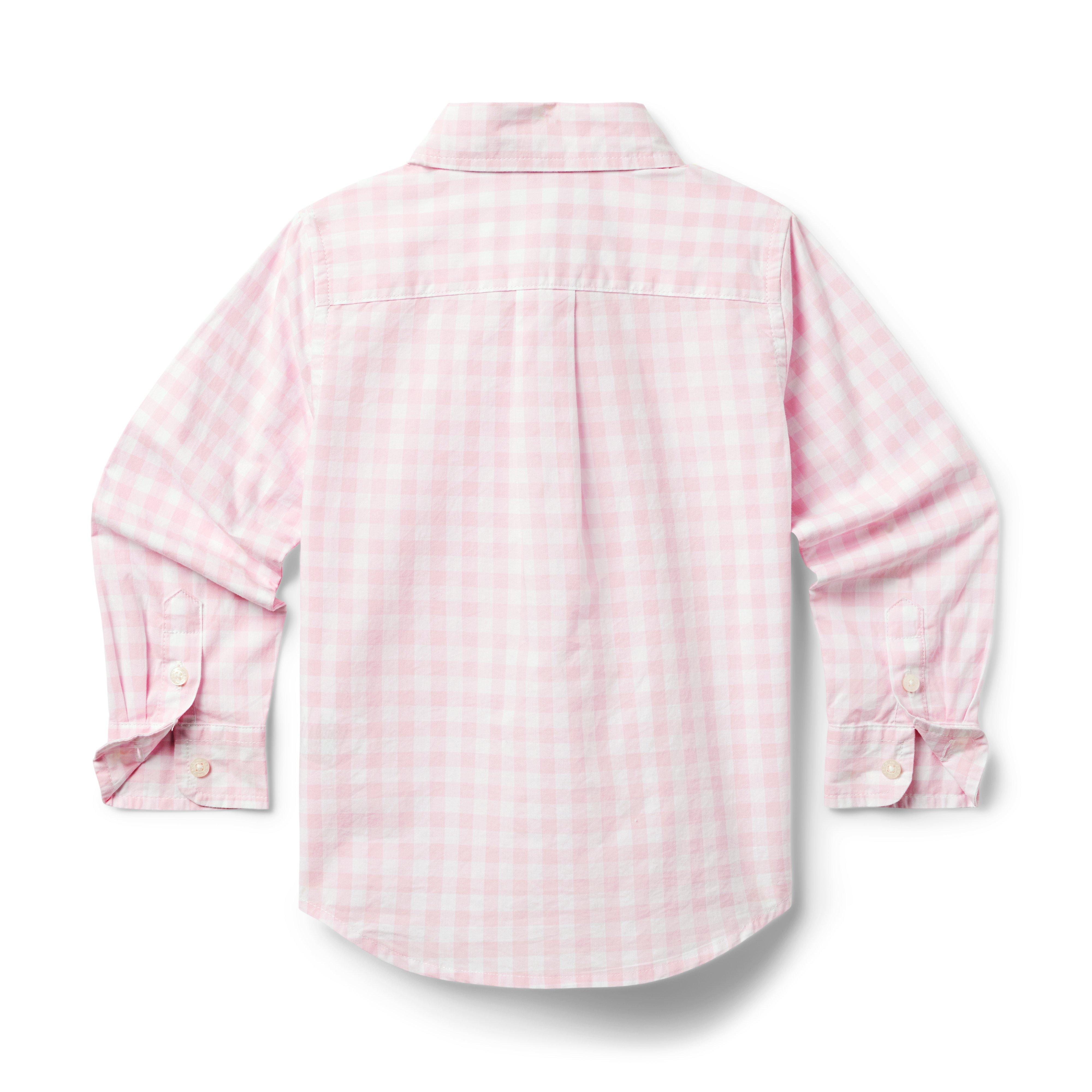 Boy Pink Post It Gingham Gingham Poplin Shirt by Janie and Jack