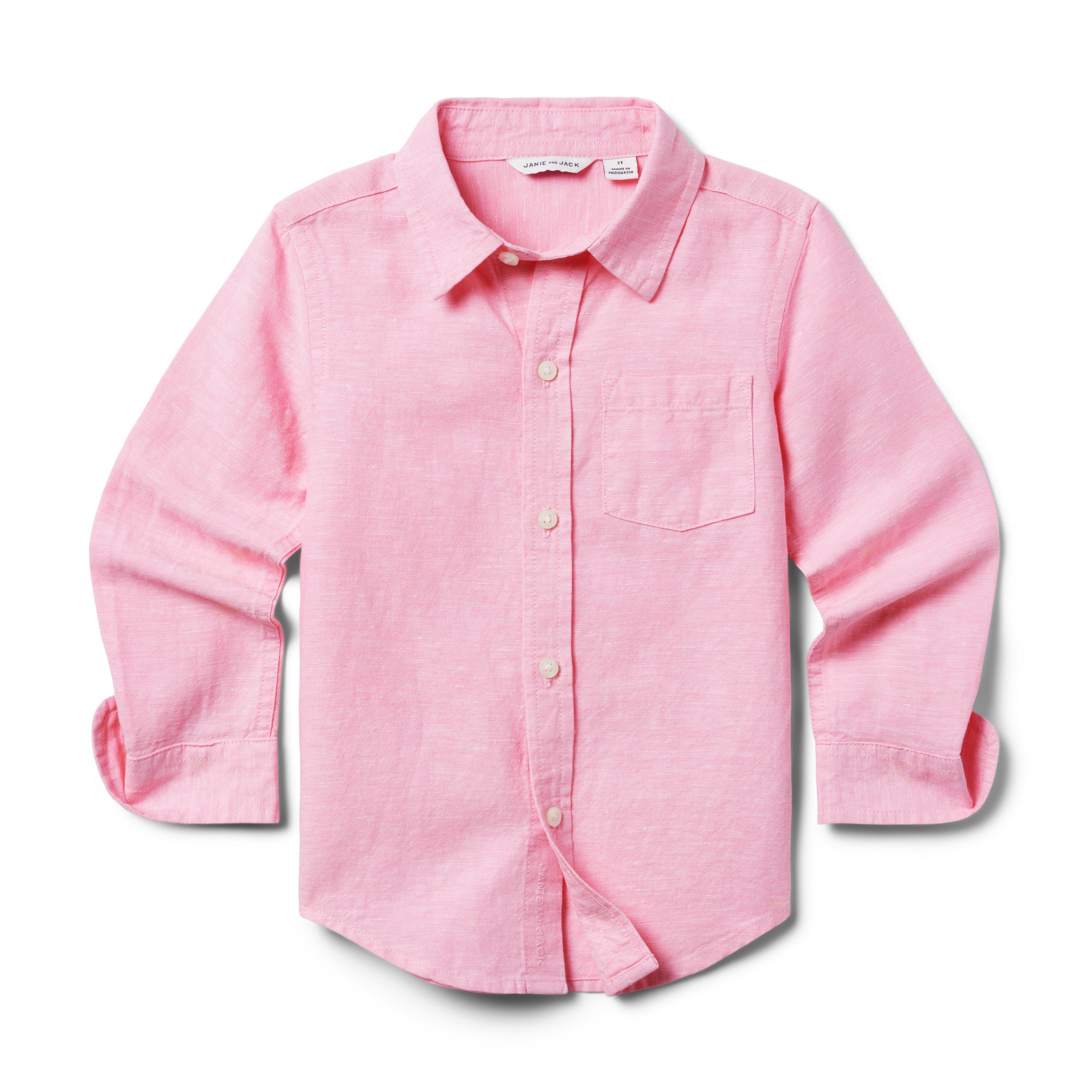 Boy Perfect Pink The Linen-Cotton Shirt by Janie and Jack