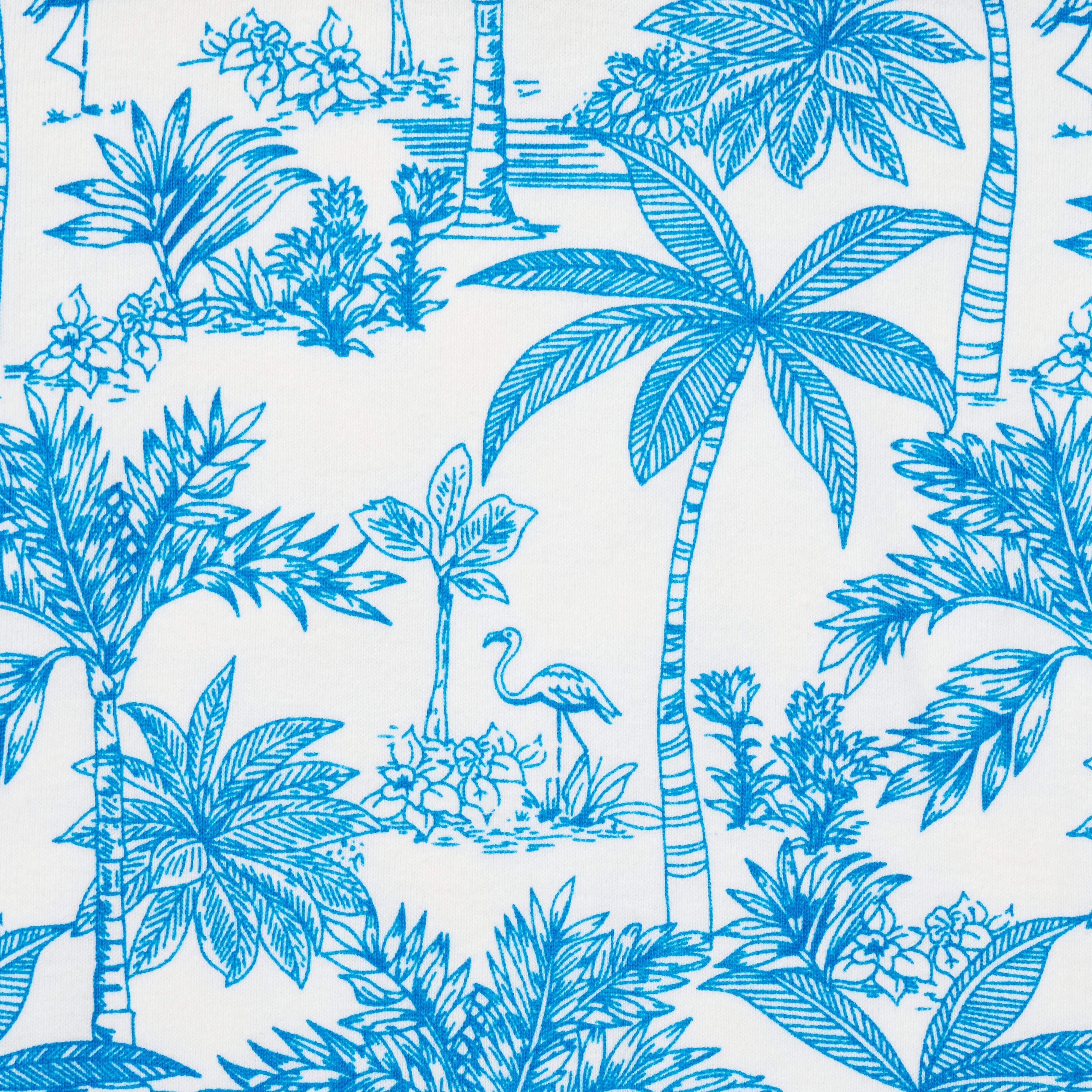 Girl Blue Good Night Compostable Pajama In Flamingo Toile by Janie and Jack