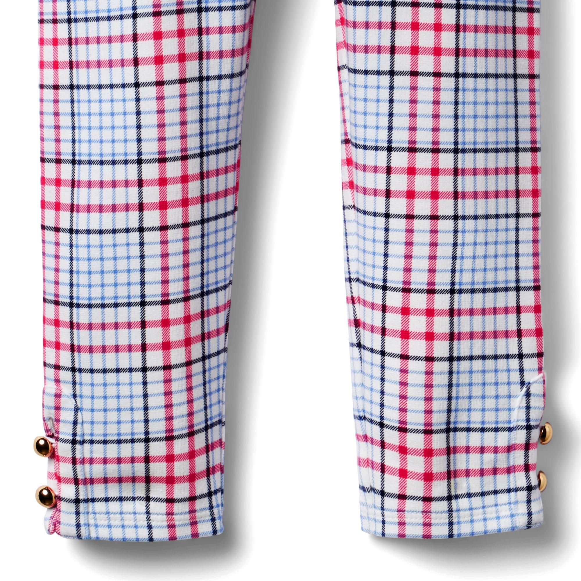 Girl Jet Ivory Plaid Plaid Button Cuff Ponte Pant by Janie and Jack