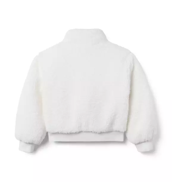 Girl Jet Ivory Sherpa Cropped Jacket by Janie and Jack Girl Jet Ivory Sherpa Cropped Jacket by Janie and Jack