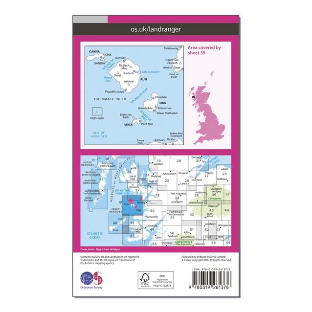 Ordnance Survey Landranger 39 Rum, Eigg & Muck Map With Digital Version