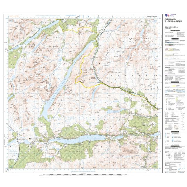 Ordnance Survey Landranger 42 Glen Garry & Loch Rannoch Map With ...