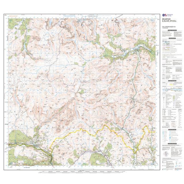 Ordnance Survey Landranger 43 Braemar & Blair Atholl Map With Digital ...