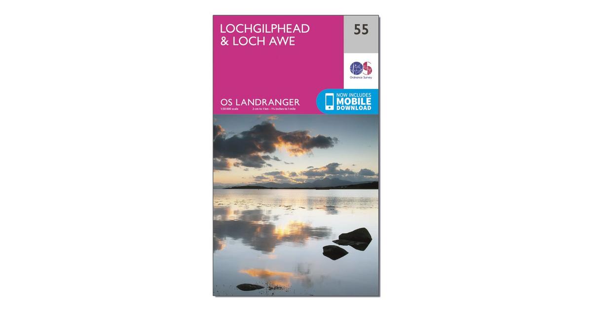 Ordnance Survey Landranger 55 Lochgilphead & Loch Awe Map With Digital ...
