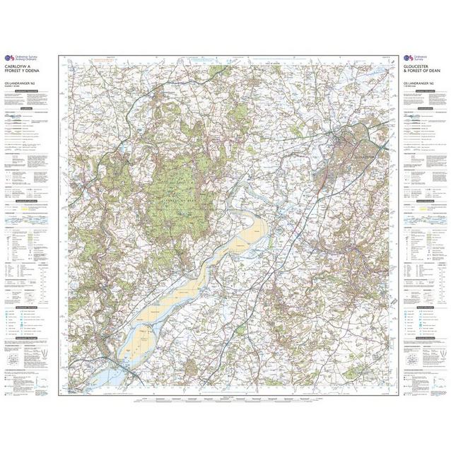 Ordnance Survey Landranger 162 Gloucester & Forest of Dean Map With ...