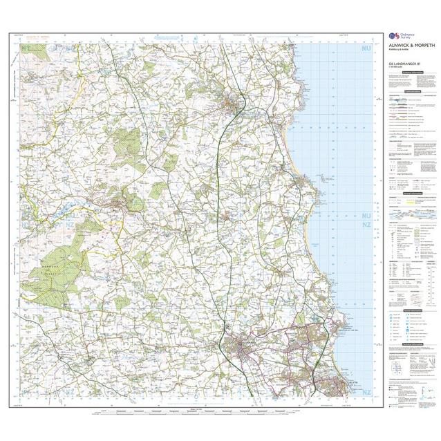 Ordnance Survey Landranger 81 Alnwick & Morpeth, Rothbury & Amble Map ...