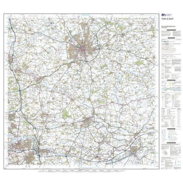 Ordnance Survey Landranger 105 York & Selby Map With Digital Version