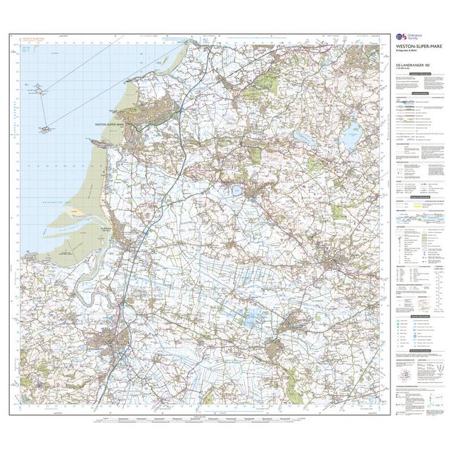 Ordnance Survey Landranger 182 Weston-super-Mare, Bridgwater & Wells ...
