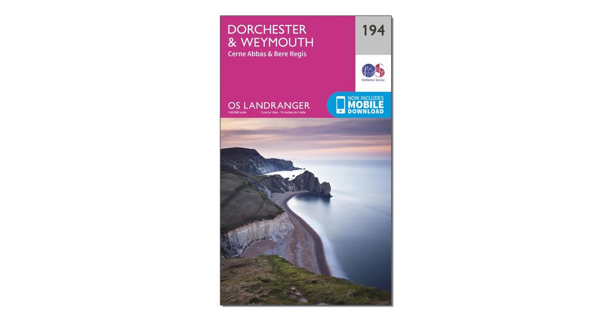 Ordnance Survey Landranger 194 Dorchester & Weymouth, Cerne Abbas ...