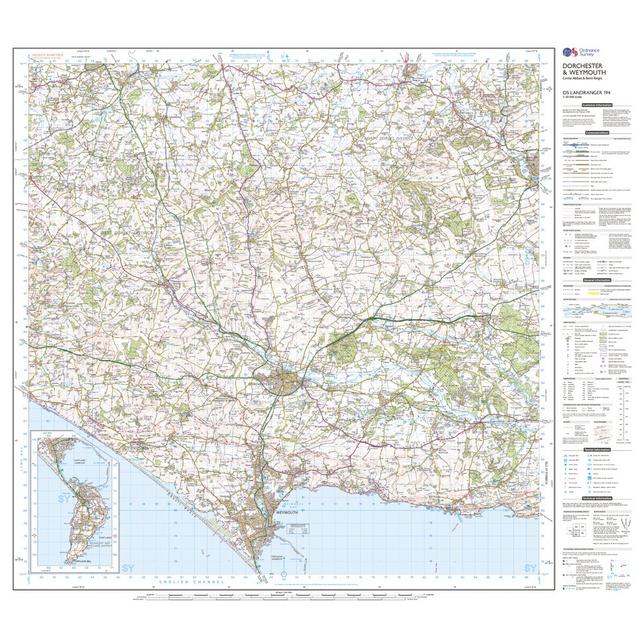 Ordnance Survey Landranger Active 194 Dorchester & Weymouth, Cerne ...