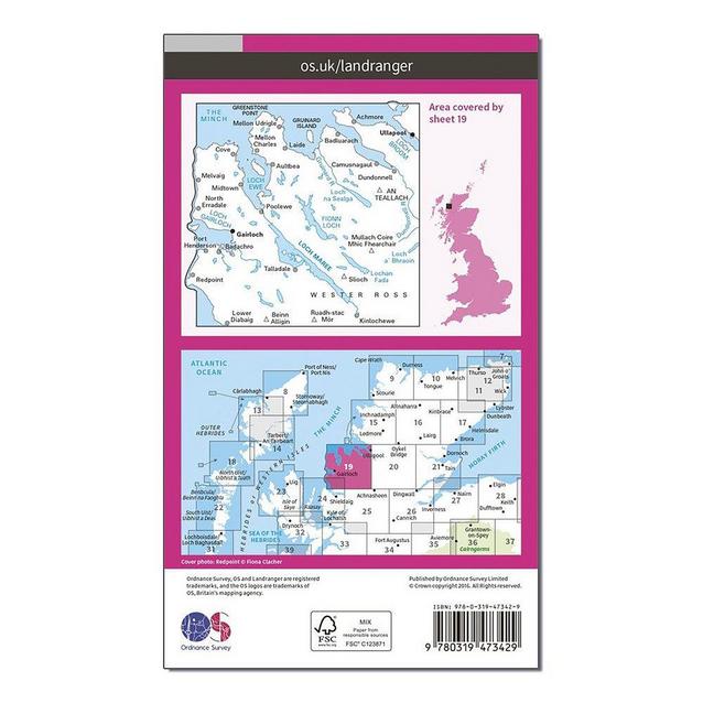 Ordnance Survey Landranger Active 19 Gairloch & Ullapool, Loch Maree ...