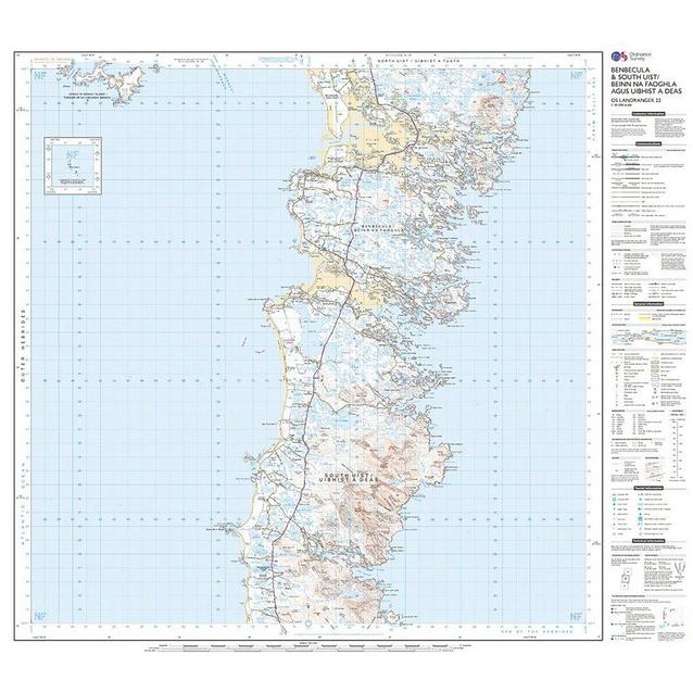 Ordnance Survey Landranger Active 22 Benbecula & South Uist Map With ...