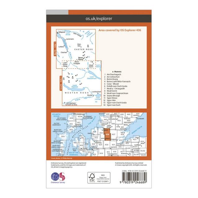 Ordnance Survey Explorer 436 An Teallach & Slioch Map With Digital Version