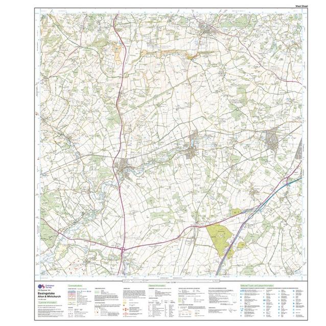 Ordnance Survey Explorer 144 Basingstoke, Alton & Whitchurch Map With ...