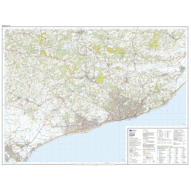 Ordnance Survey Explorer Active 124 Hastings & Bexhill Map With Digital ...