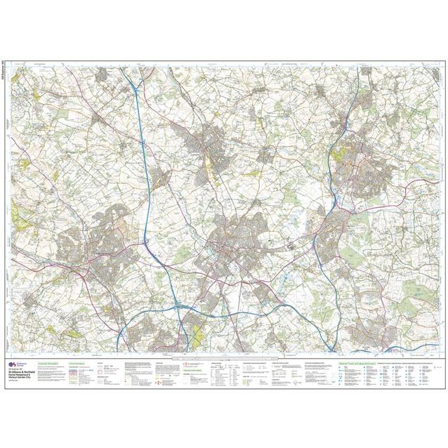 Ordnance Survey Explorer 182 St Albans & Hatfield Map With Digital Version