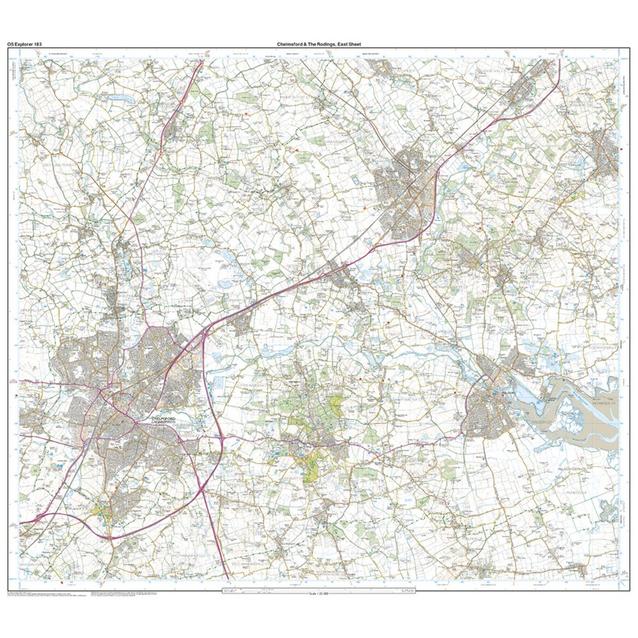 Ordnance Survey Explorer 183 Chelmsford & The Rodings Map With Digital ...
