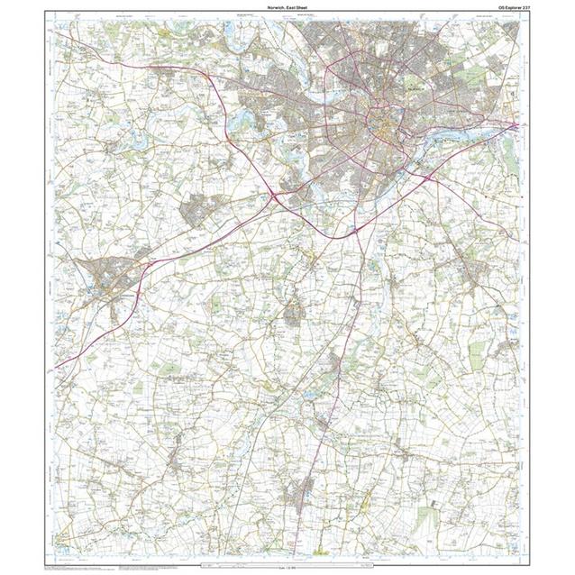 Ordnance Survey Explorer 237 Norwich Map With Digital Version