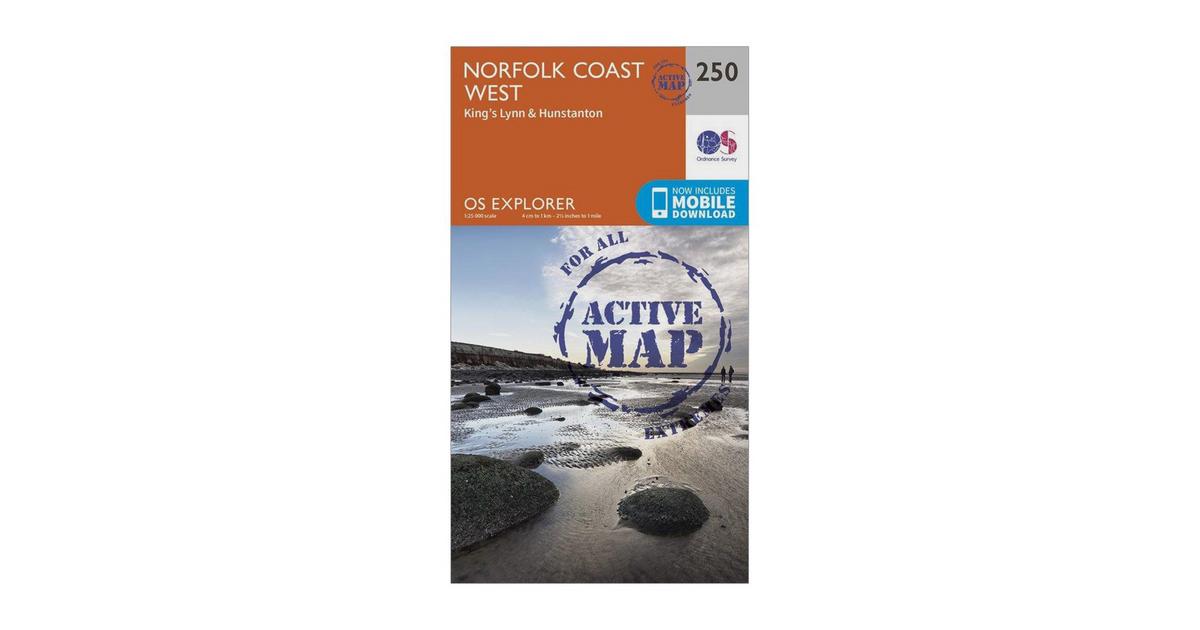 Ordnance Survey Explorer Active 250 Norfolk Coast West Map With Digital ...