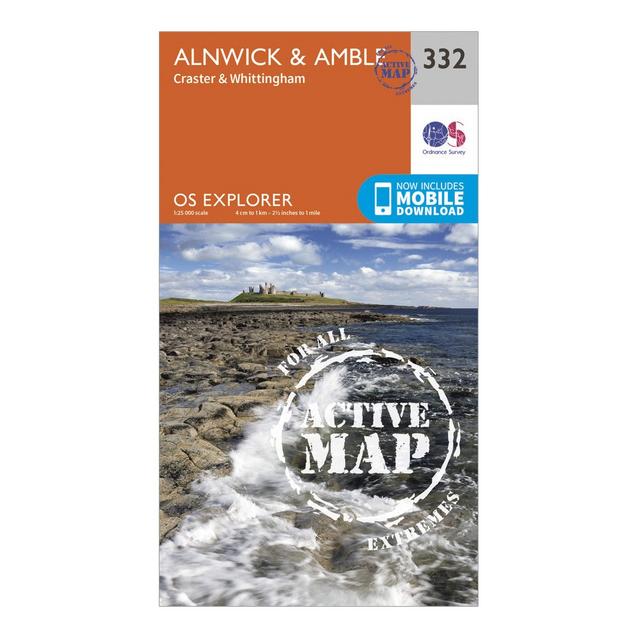 Ordnance Survey Explorer Active 332 Alnwick & Amble Map With Digital ...