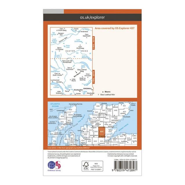 Ordnance Survey Explorer Active 437 Ben Wyvis & Strathpeffer Map With ...