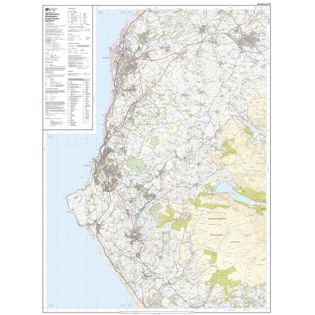 Ordnance Survey Explorer 303 Whitehaven & Workington Map With Digital ...