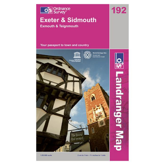 Os Landranger 192 Exeter & Sidmouth, Exmouth & Teignmouth Map | Fiveopia