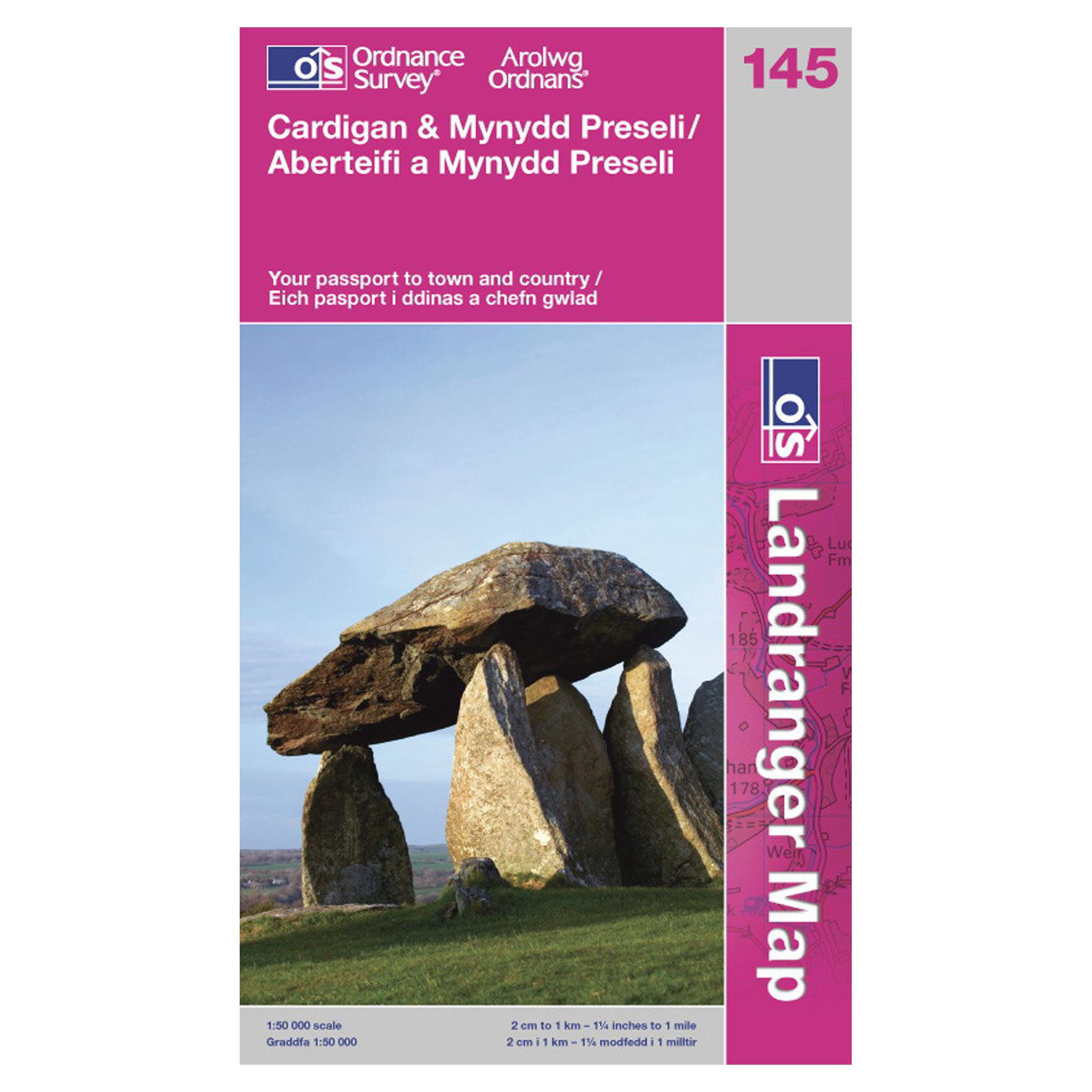 Os Landranger 145 Cardigan & Mynydd Preseli Map | Fiveopia