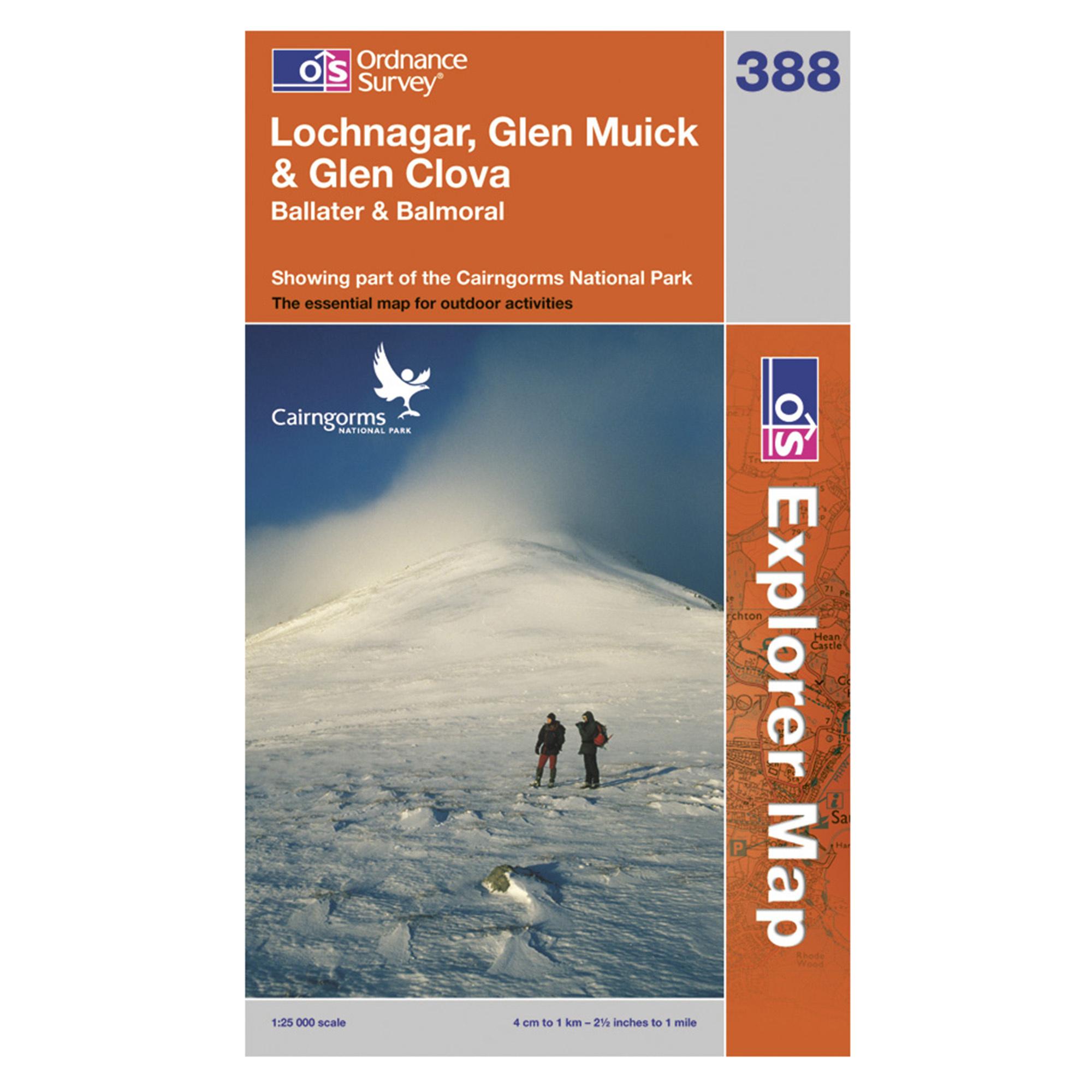 Explorer 388 Lochnager, Glen Muick & Glen Clova Map | Fiveopia