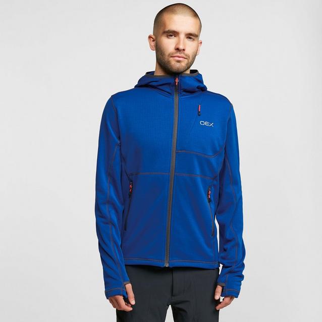 OEX Men's Basalt Alpine Full Zip Hooded Sweatshirt (blue)