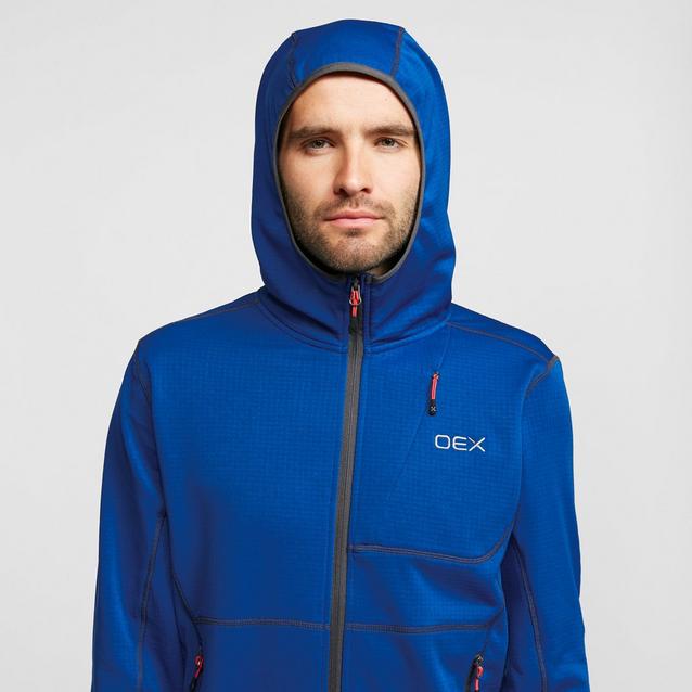 OEX Men's Basalt Alpine Full Zip Hooded Sweatshirt (blue)