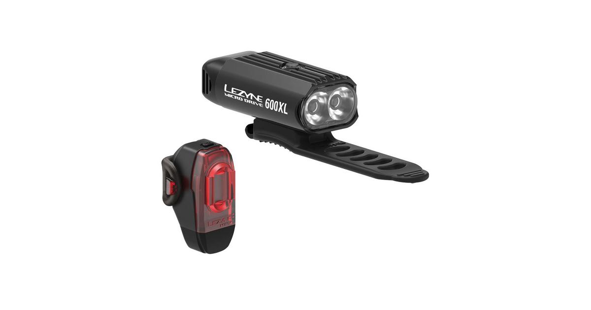 Lezyne Micro Drive 600XL and KTV Bike Light Pair | Blacks