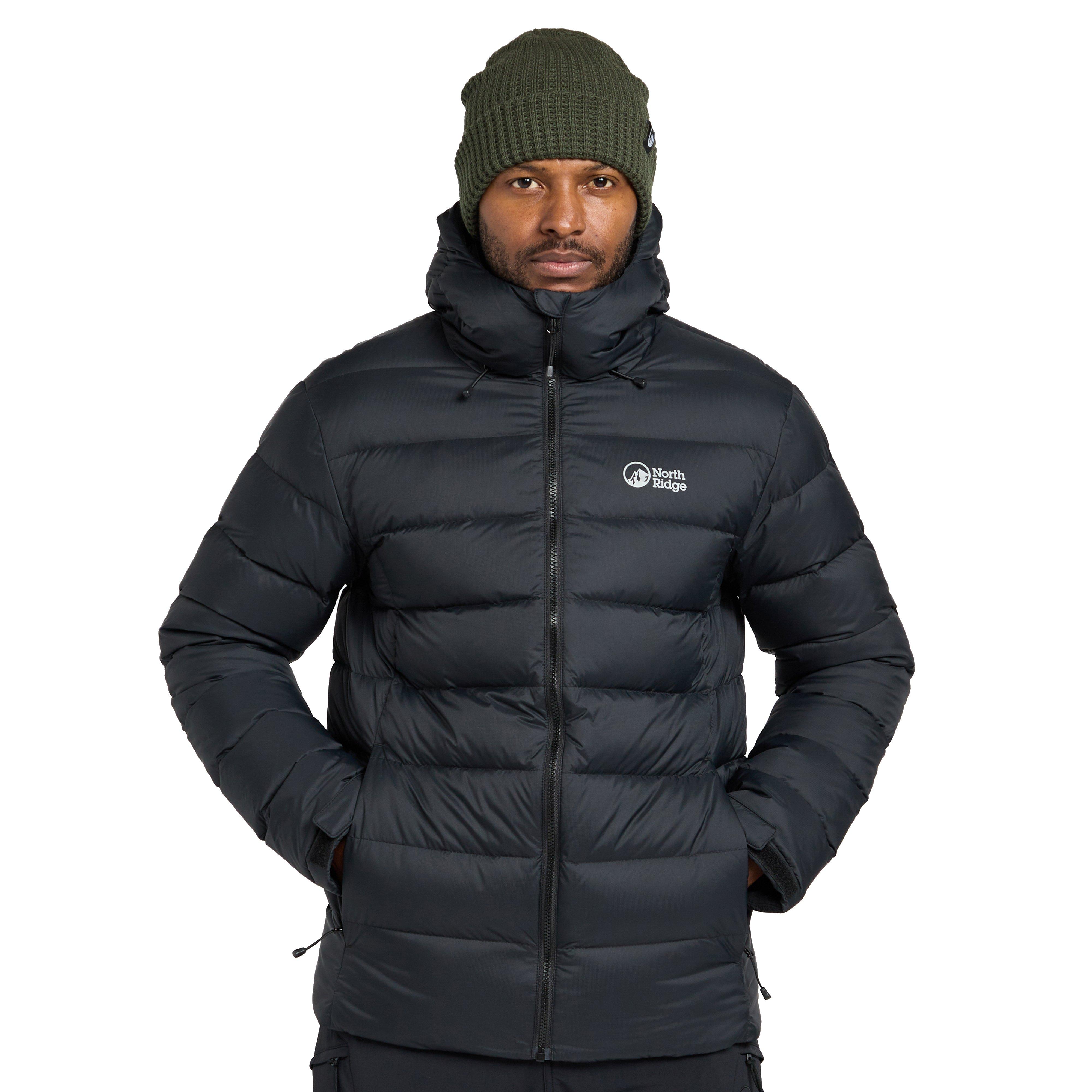 North Ridge Mens Down Filled Hooded Jacket Water Repellent Puffer Coat ...