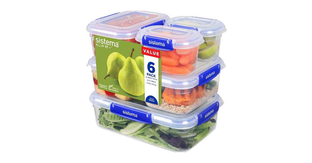 Sistema Essentials Klip It Food Storage 6 Pack | Blacks