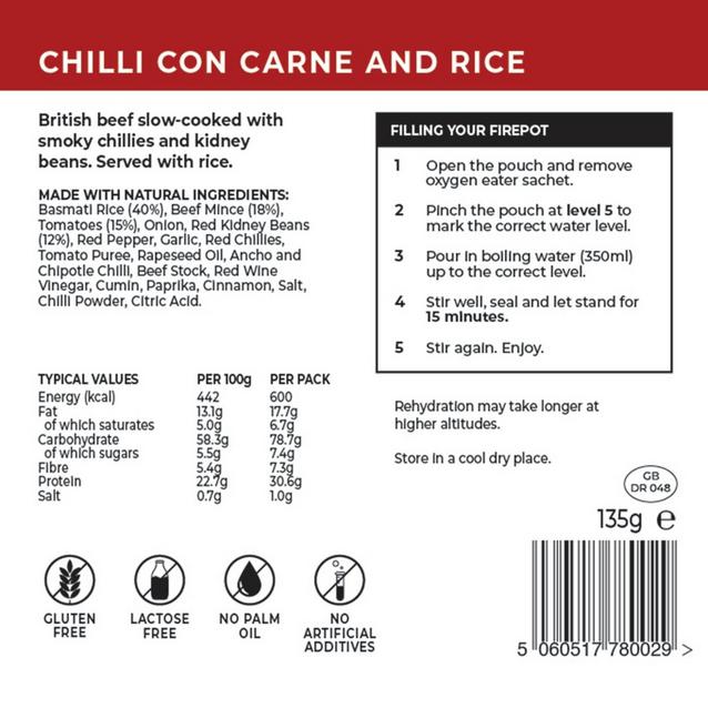 FIREPOT Chilli Con Carne With Rice | GO Outdoors