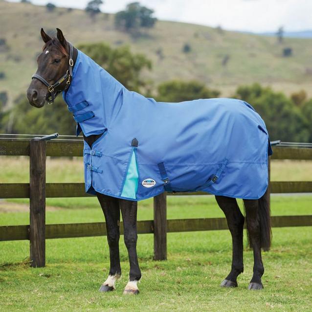 WeatherBeeta ComFITec Classic Combo Neck 0g Lite Turnout Rug Delft Blue ...