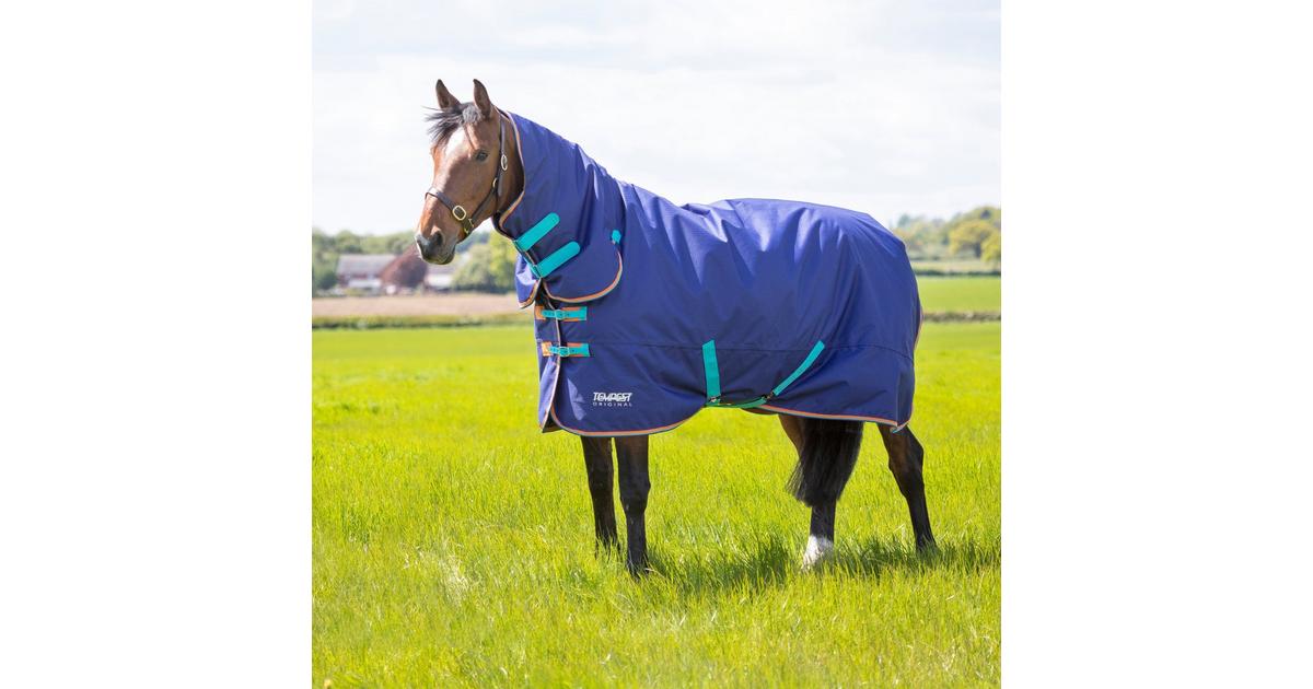 Shires Tempest Original 100g Combo Neck Turnout Rug Navy Blue | Naylors