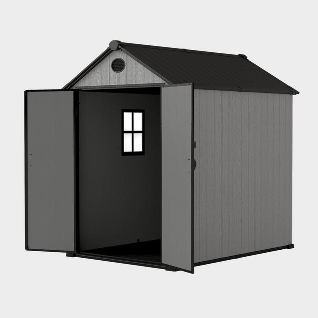 Breeins Louvered Wall Pitched Roof Metal Garden Shed | GO Outdoors