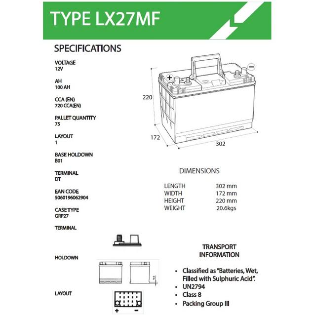 Lucas Lucas Premium Dual Leisure Battery LX27 100ah 930 095 069 | GO ...