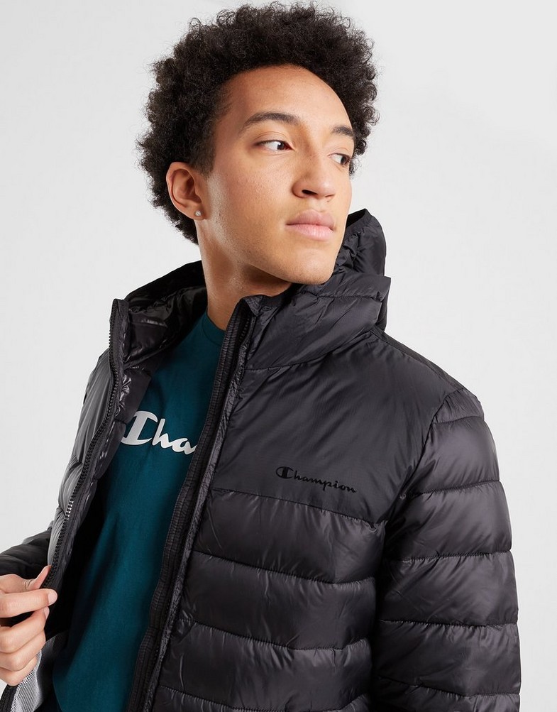 Geci iarnă CHAMPION JACHETĂ DE IARNĂ HOODED JACKET 218073KK001 • Negru ...