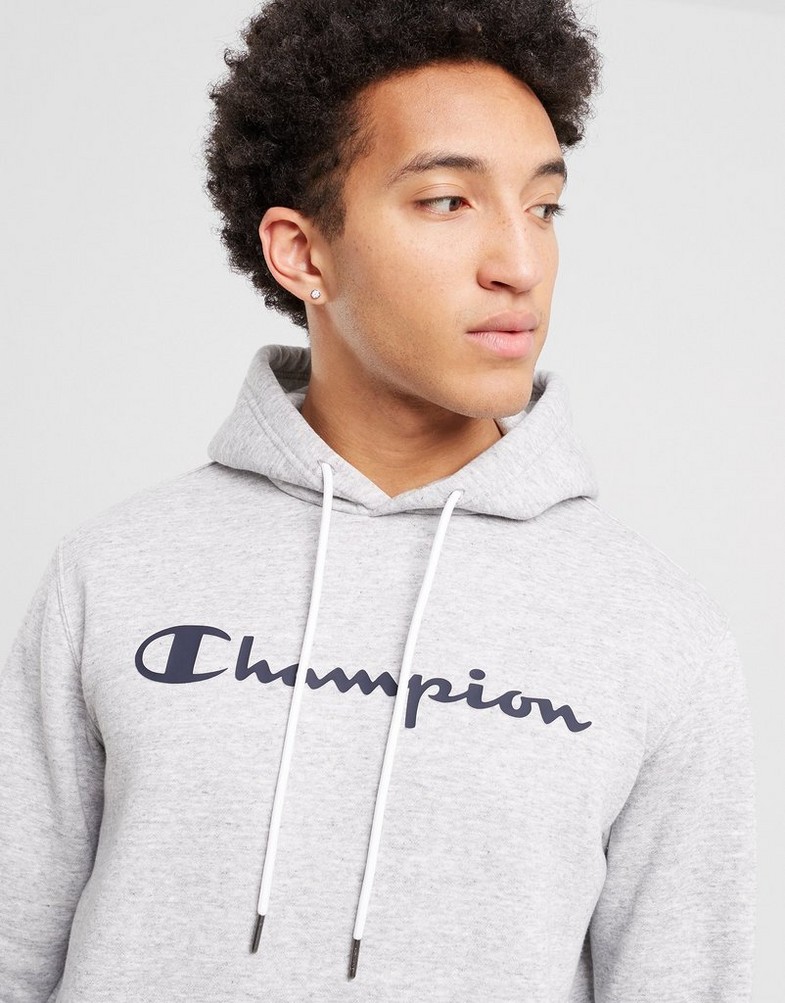 CHAMPION BLUZA Z KAPTUREM HOODED SWEATSHIRT 218282EM021 | kolor Szary Męskie Ubrania w JD Sports